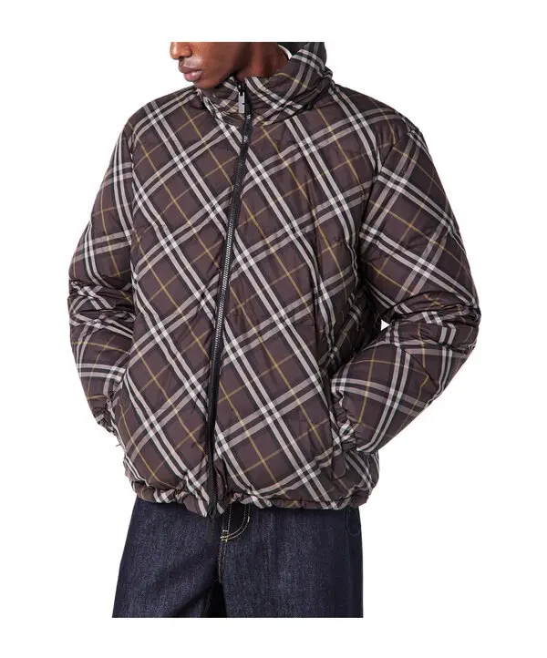 Burberry Down Jacket With Classic Check Pattern