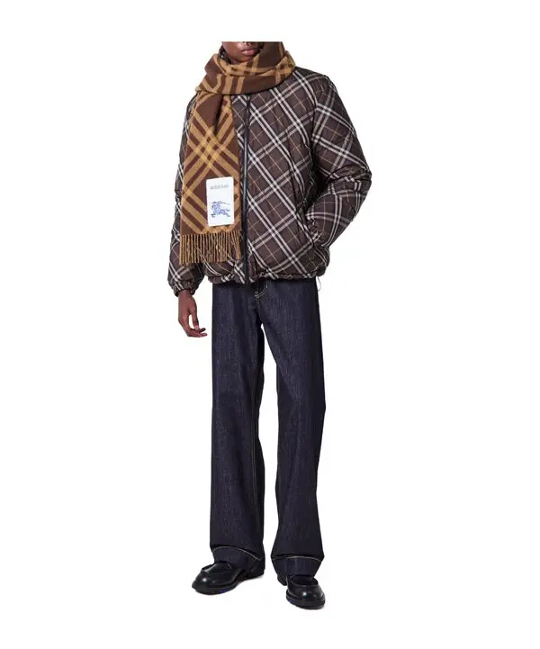 Burberry Down Jacket With Classic Check Pattern