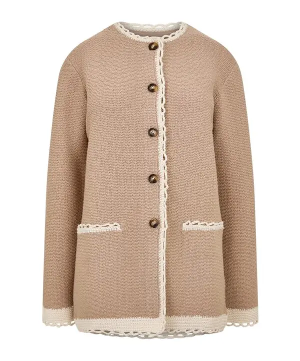 Posse Long-sleeved Knitted Cardigan With Contrasting Trim