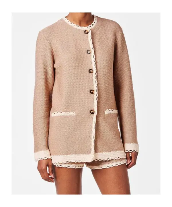 Posse Long-sleeved Knitted Cardigan With Contrasting Trim