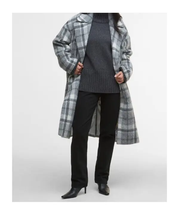 Barbour Double-breasted Plaid Coat