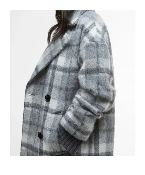 Barbour Double-breasted Plaid Coat