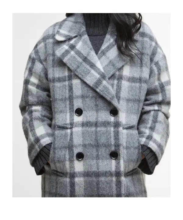 Barbour Double-breasted Plaid Coat