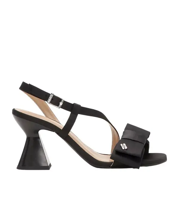 GANNI Satin Bow Block Heel Court Shoes