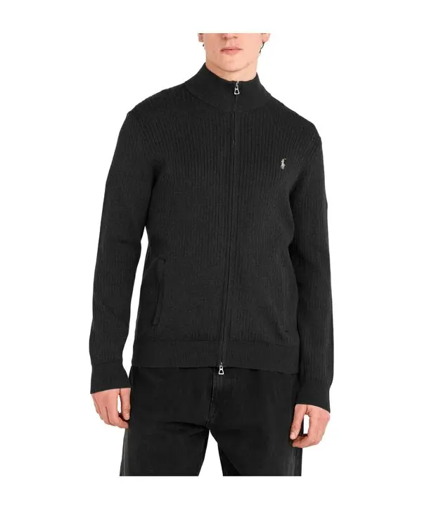 Polo Ralph Lauren Full-zip Knitted Jacket With Stand Collar