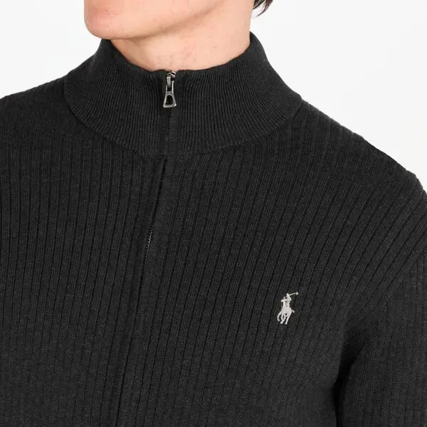 Polo Ralph Lauren Full-zip Knitted Jacket With Stand Collar