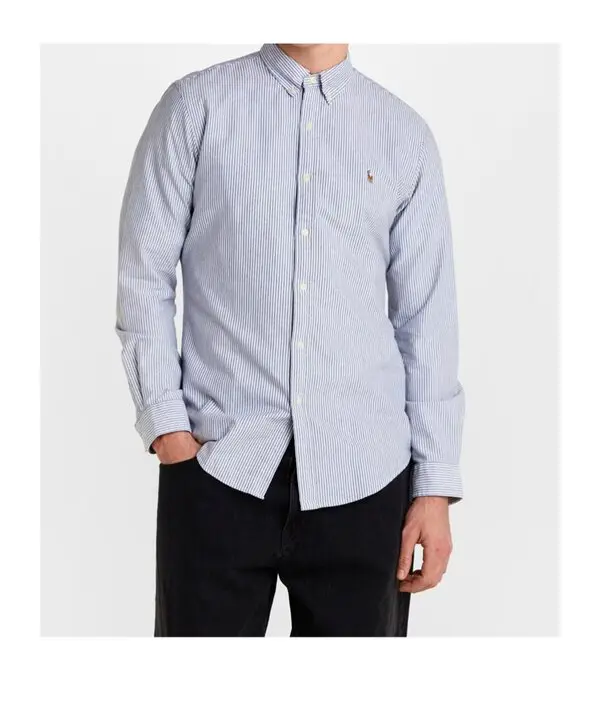 Polo Ralph Lauren Slim Fit Striped Oxford Shirt - Blue