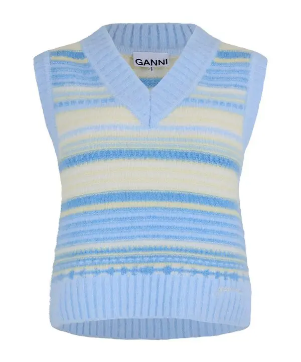 GANNI V-neck Knit Vest