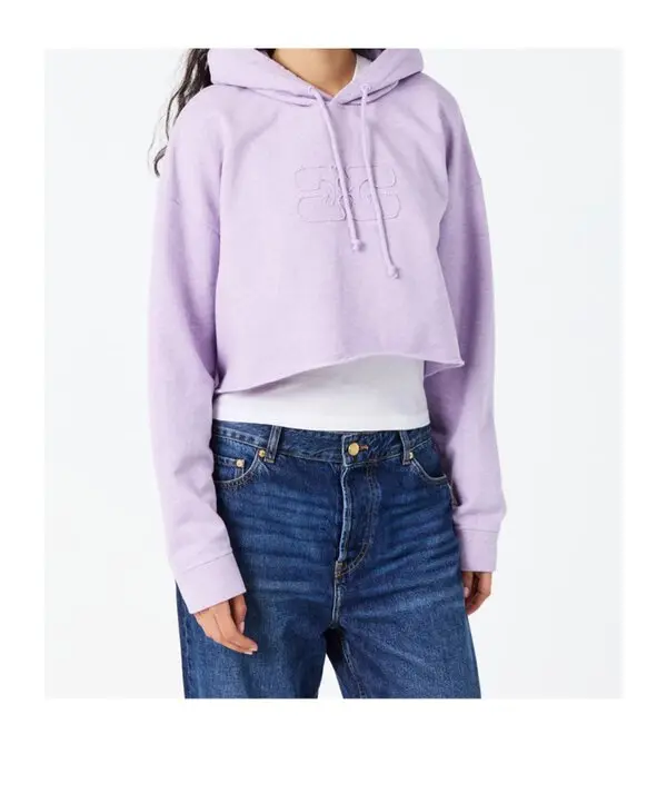 GANNI Cropped Logo Hoodie