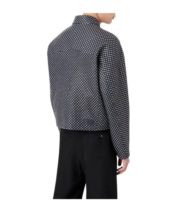 Emporio Armani Cropped Polka Dot Zip-up Jacket