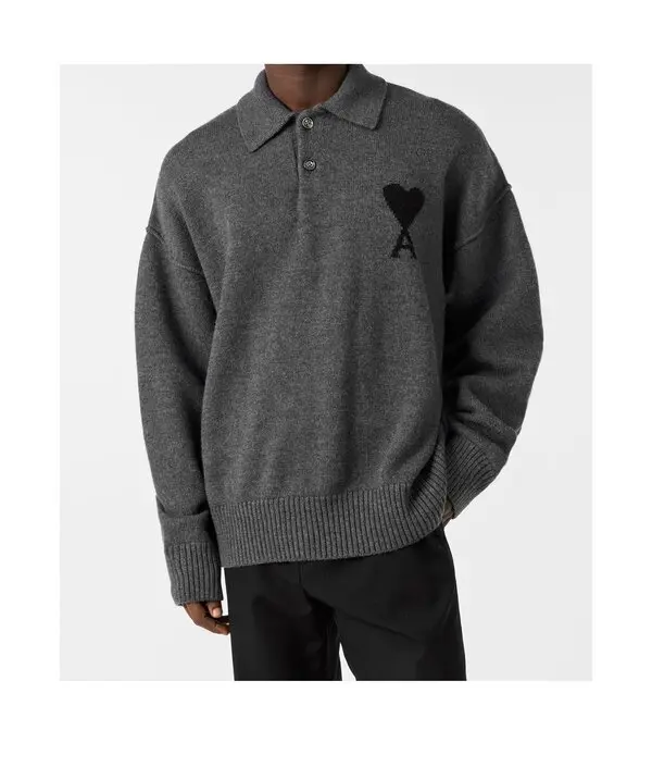 AMI Paris Long-sleeved Knitwear - Black