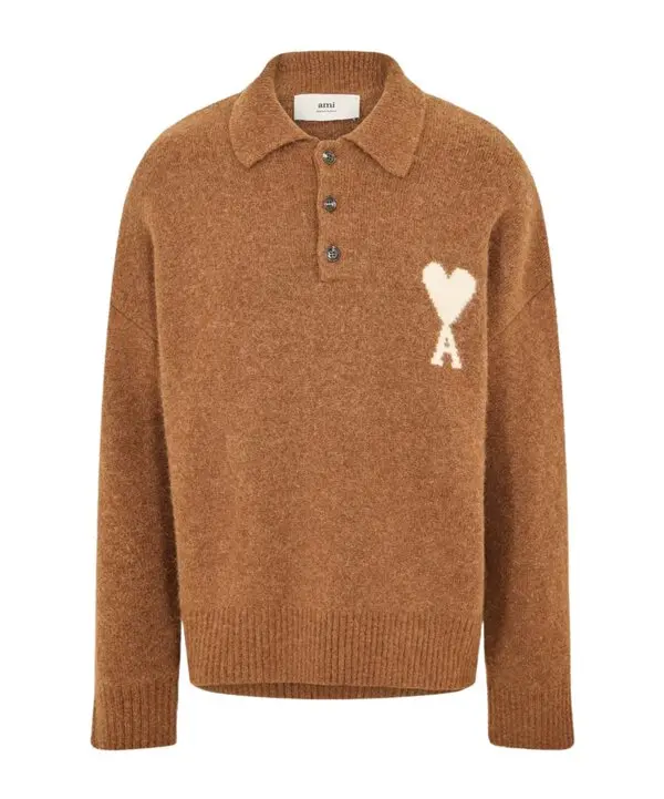 AMI Paris Adc Knit Polo Sn54