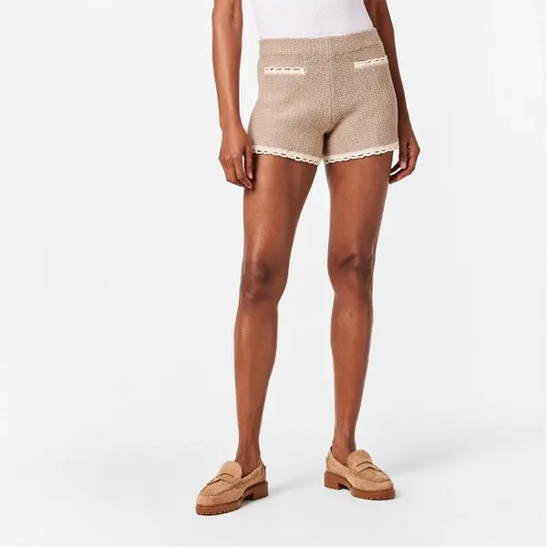 Posse Color-blocked Trim Shorts - Taupe