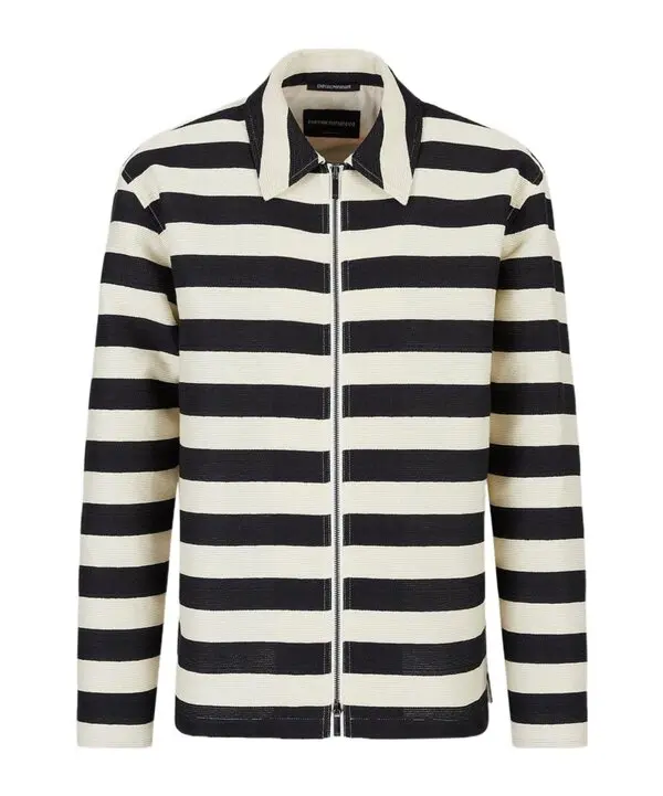Emporio Armani Collared Zip-front Overshirt
