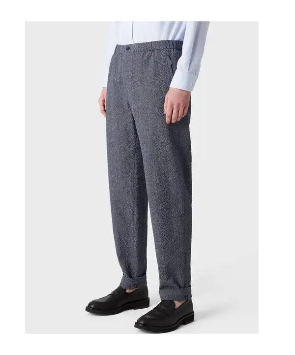 Emporio Armani Textured Woven Cropped Trousers