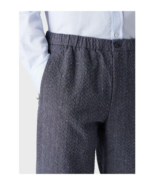 Emporio Armani Textured Woven Cropped Trousers