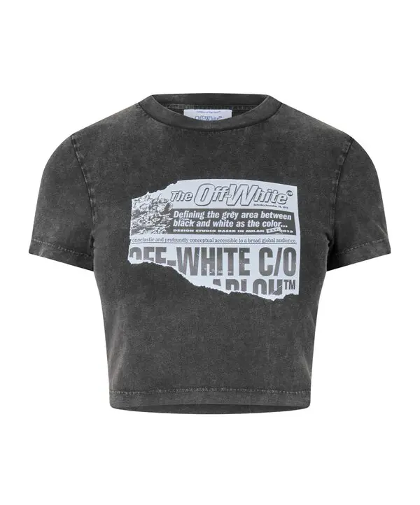Off-White Cropped Crewneck T-shirt