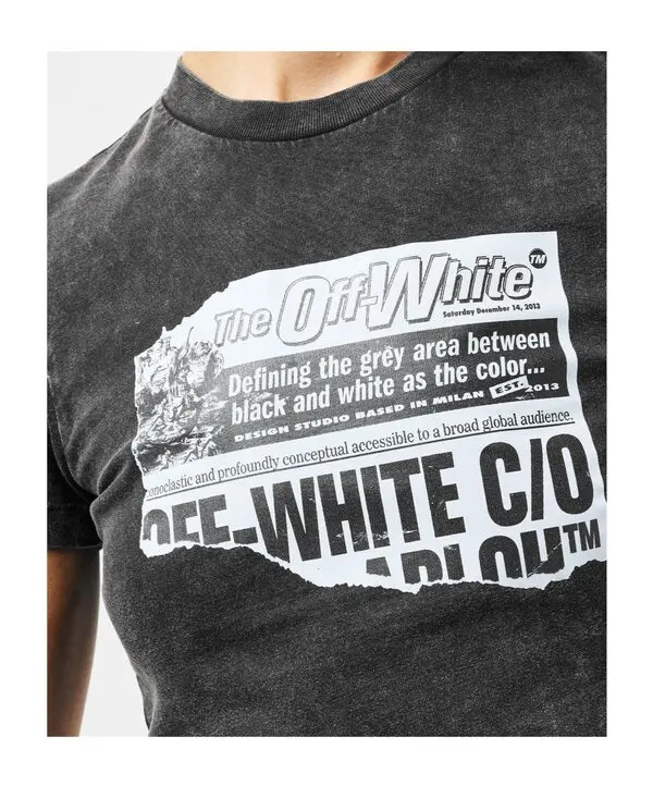 Off-White Cropped Crewneck T-shirt