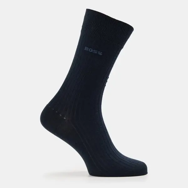 Hugo Boss Three Pairs Of Classic Striped Ribbed Socks