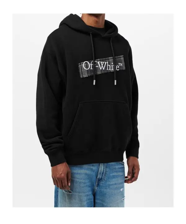 Off-White Flannel Over-the-head Hoodie