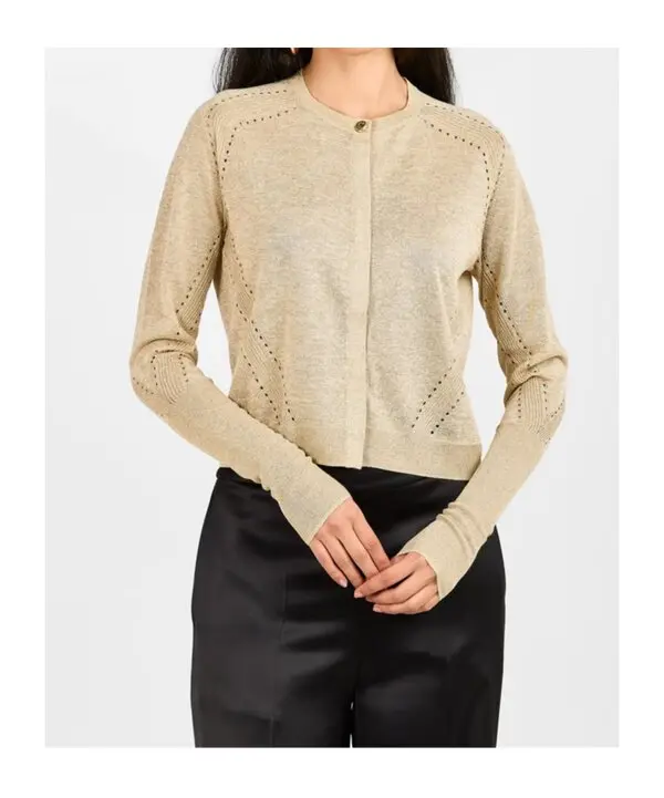 JOSEPH Ribbed Knit Cardigan With Cutout Detail