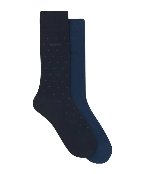Hugo Boss Two-tone Fashion Long Cotton Socks