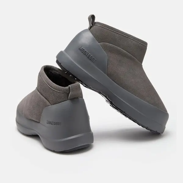 Moon Boot Grey Suede Ankle Boots - Black