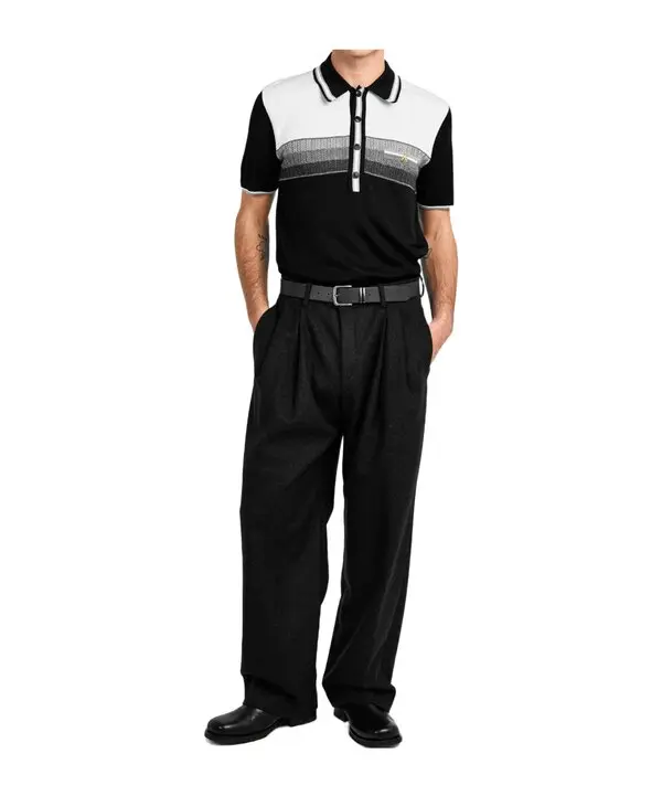 Amiri Color-block Hollow Knit Short-sleeve Polo