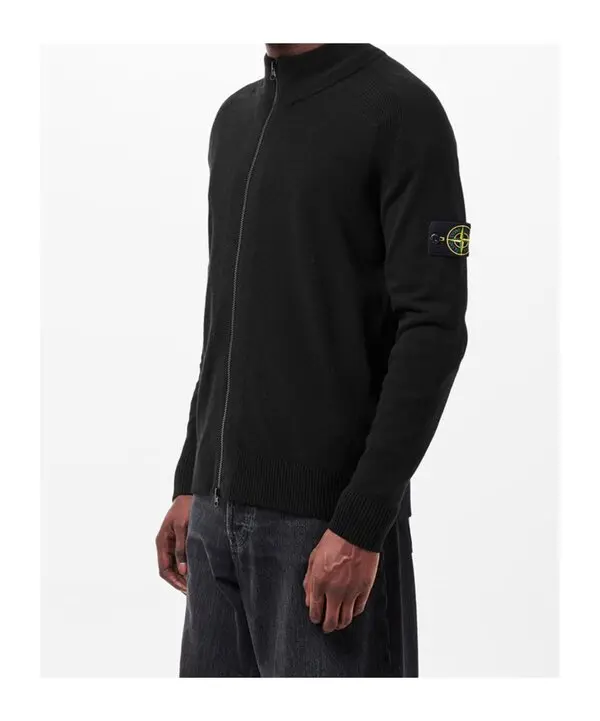 Stone Island Logo Patch Knit Cardigan