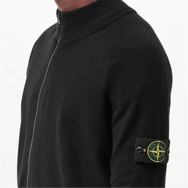 Stone Island Logo Patch Knit Cardigan