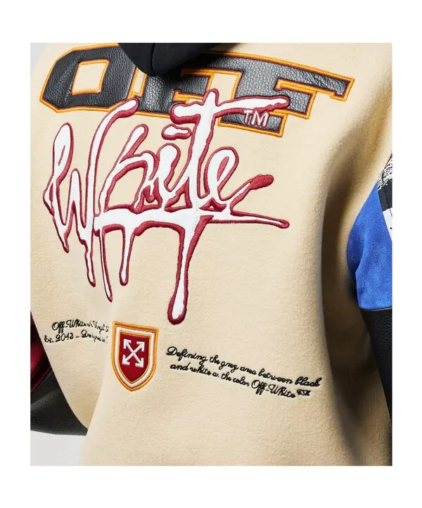 Off-White Collage Graffiti-print Varsity Jacket
