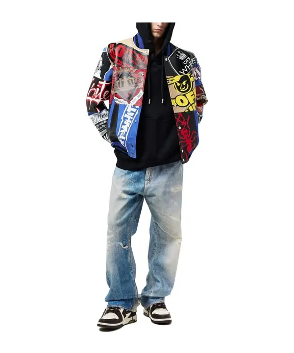 Off-White Collage Graffiti-print Varsity Jacket