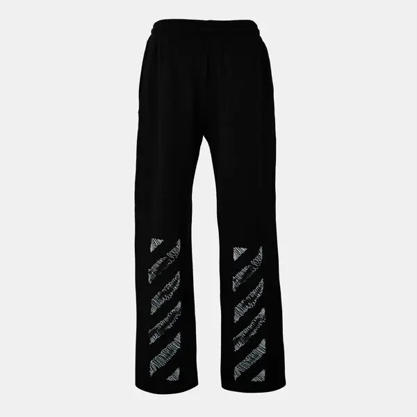 Off-White Comfortable Cuffed Fleece Jogger Sports Pants