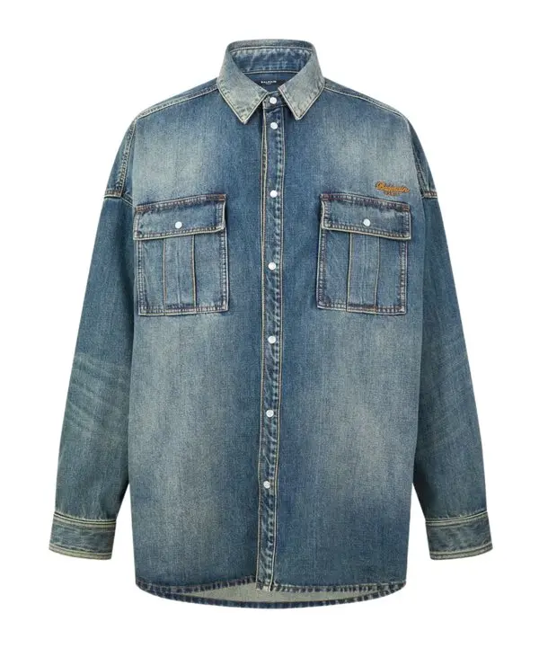 Balmain Long-sleeve Denim Shirt