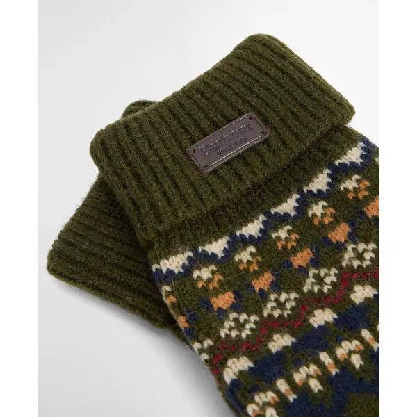 Barbour Knitted Gloves With Patterned Detail