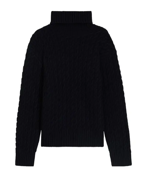Hugo Boss Wave Cable-knit Turtleneck Sweater
