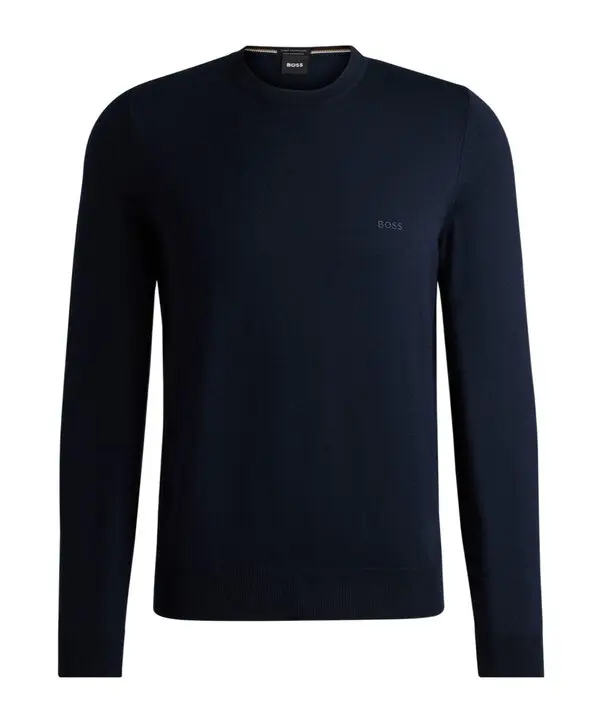 Hugo Boss Navy Business Crew Neck Knit Sweater