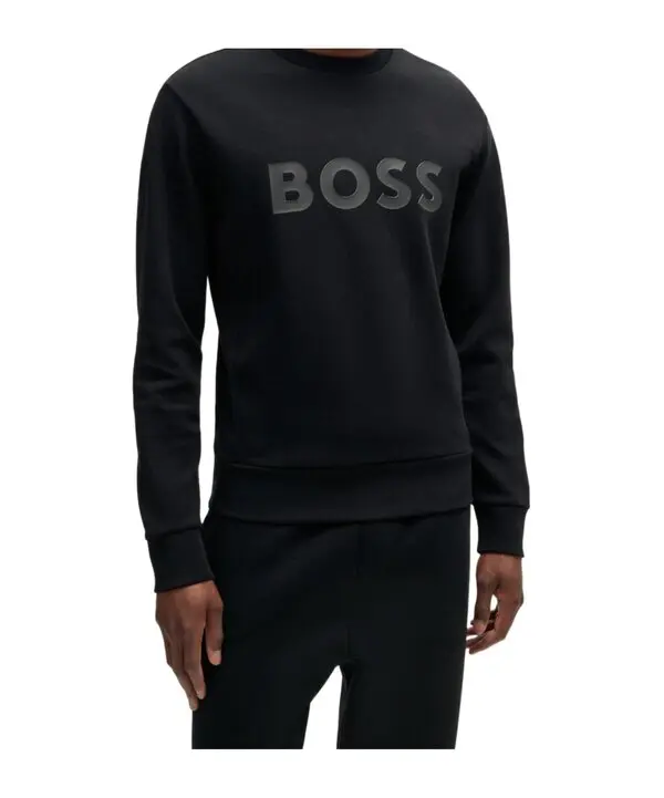 Hugo Boss Embossed Big Logo Crew Neck Sweatshirt