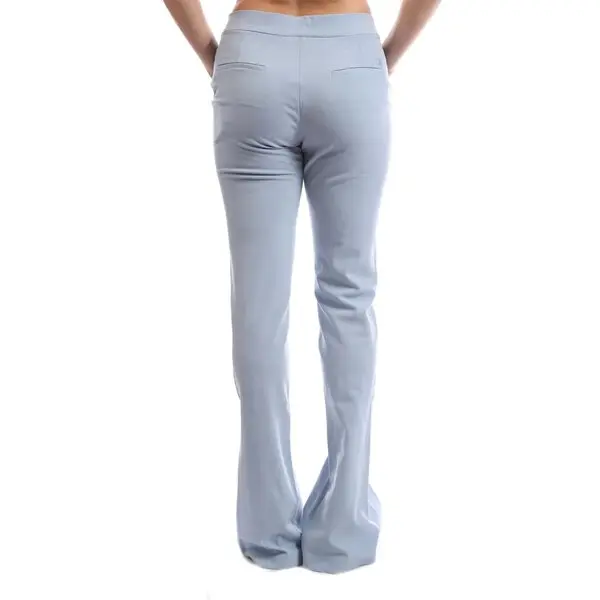 Off-White Wool Blend Slim Pants With Slit Hem