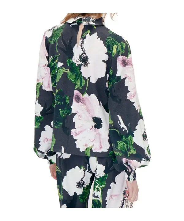 Stine Goya Long Sleeve Floral High Neck Top