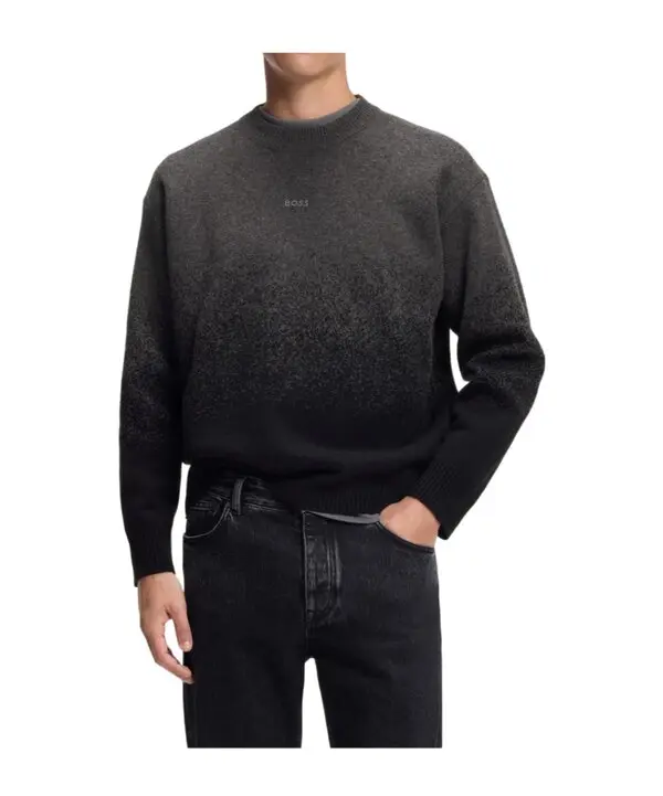 Hugo Boss Gradient Speckle Crew Neck Knit Sweater