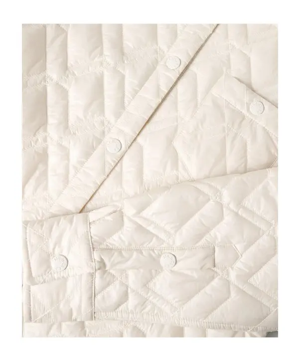 Moncler Quilted Check Shirt Down Jacket - White