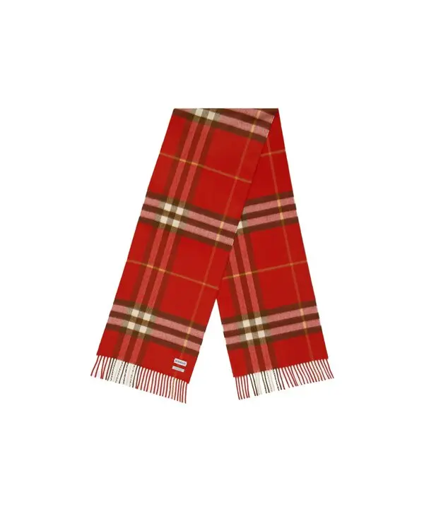 Burberry Plaid Cashmere Scarf - Red