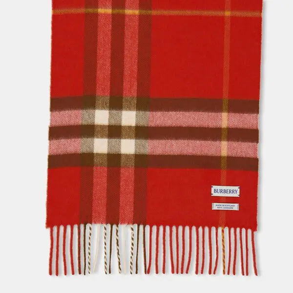 Burberry Plaid Cashmere Scarf - Red