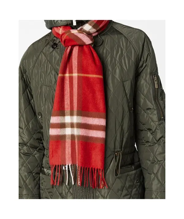 Burberry Plaid Cashmere Scarf - Red