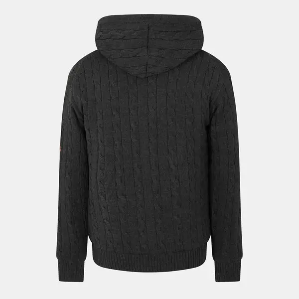 Hugo Boss Cable Knit Hooded Zip Cardigan