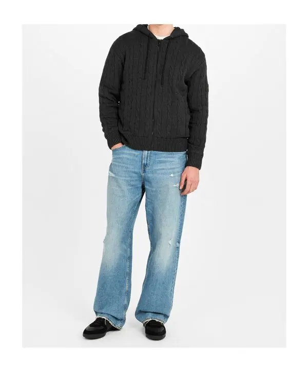 Hugo Boss Cable Knit Hooded Zip Cardigan