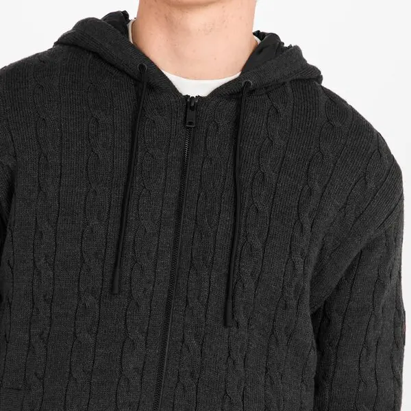 Hugo Boss Cable Knit Hooded Zip Cardigan