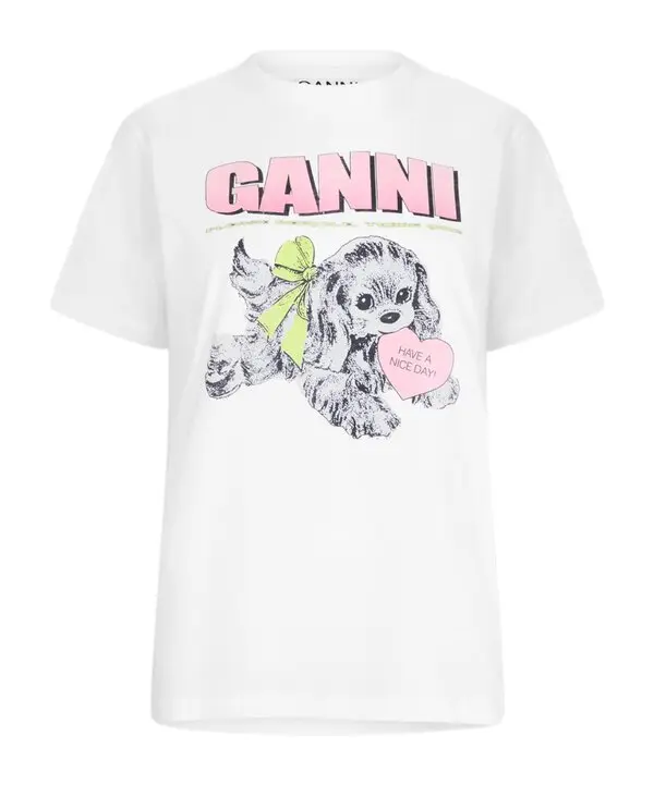 GANNI Graphic T-shirt - White