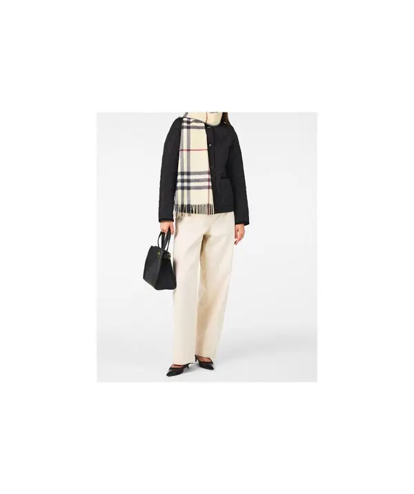Burberry Medium-thickness Scarf With Tassel Trim - Black